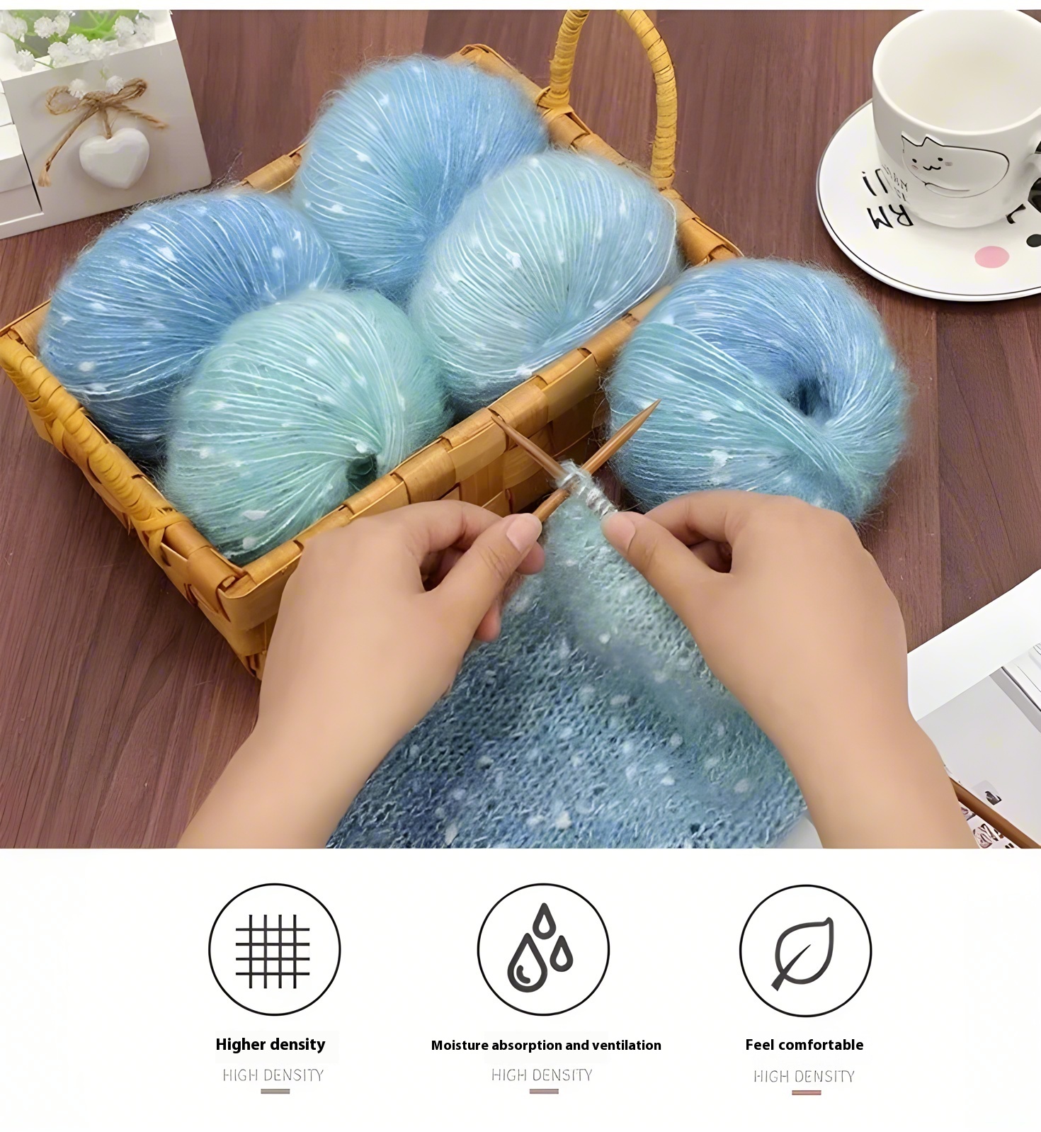 Yarn Gradient Silk Mohair Medium Thin Thread DIY Hand Woven Knitted ...