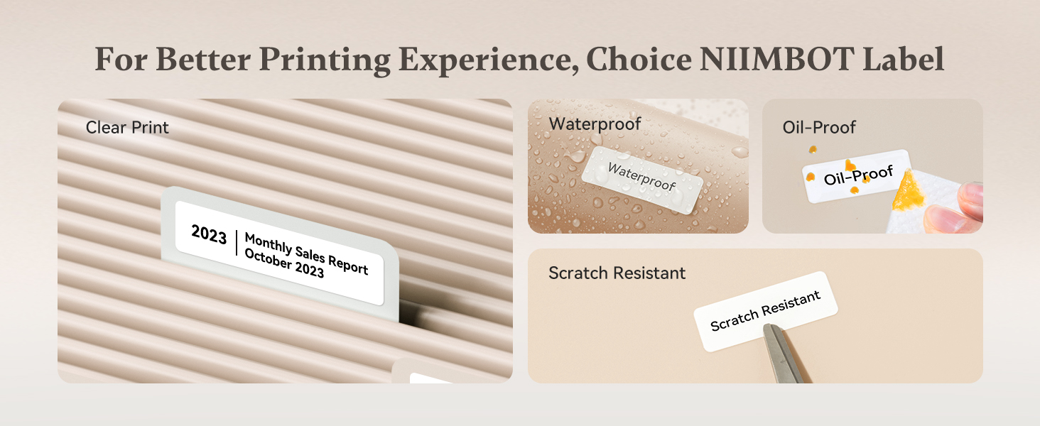 NIIMBOT White Label Paper Compatible with NIMBOT Label Printer D11/D110 ...