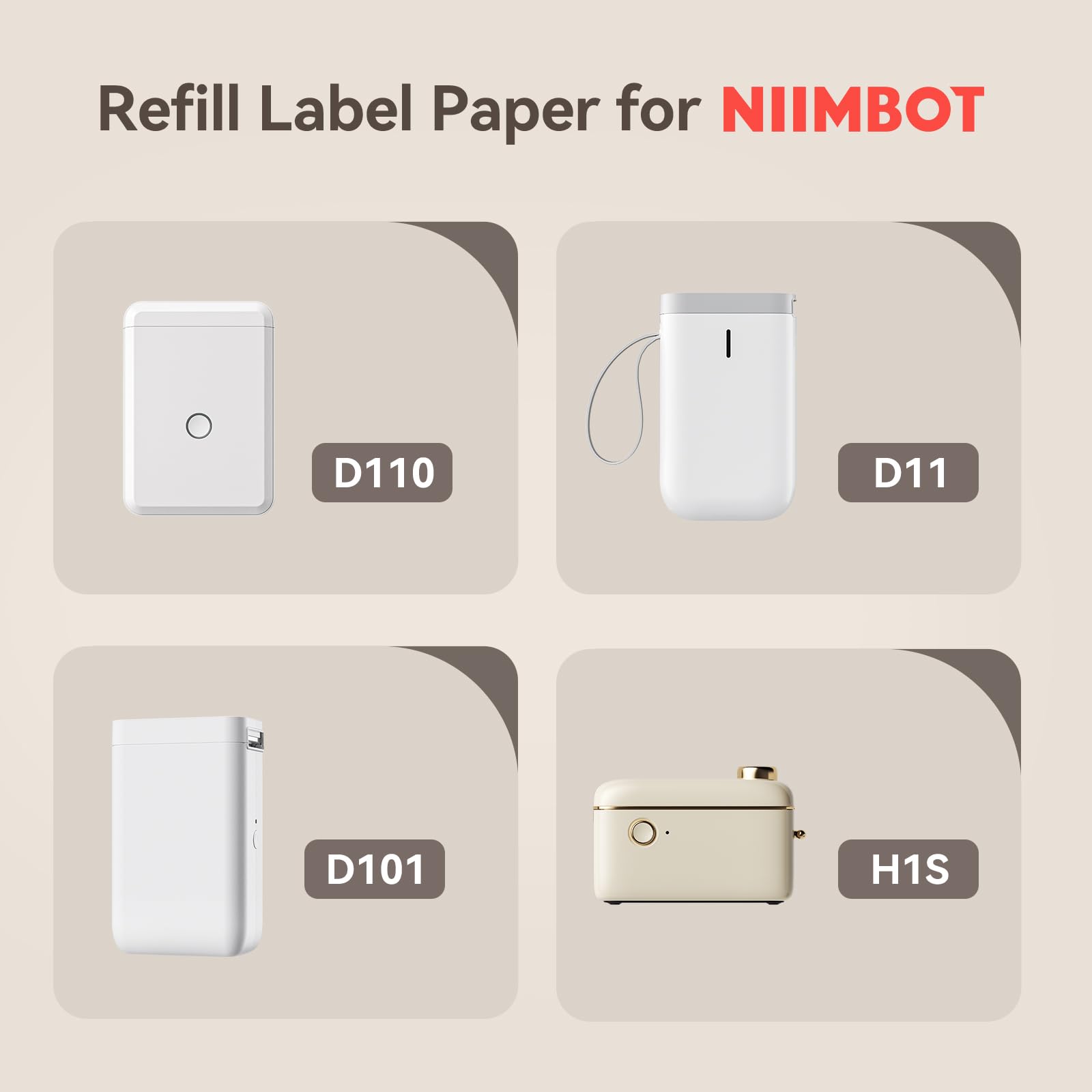 NIIMBOT Official Label Paper Round Label Paper for NIMBOT D11/D110/D101 ...