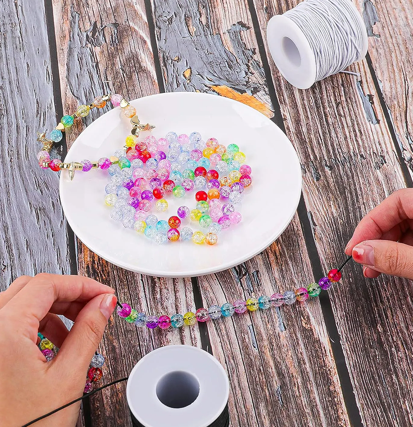 1mm Elastic Cord 50m Elastic String Bead Cord for Bracelets Stretchy ...