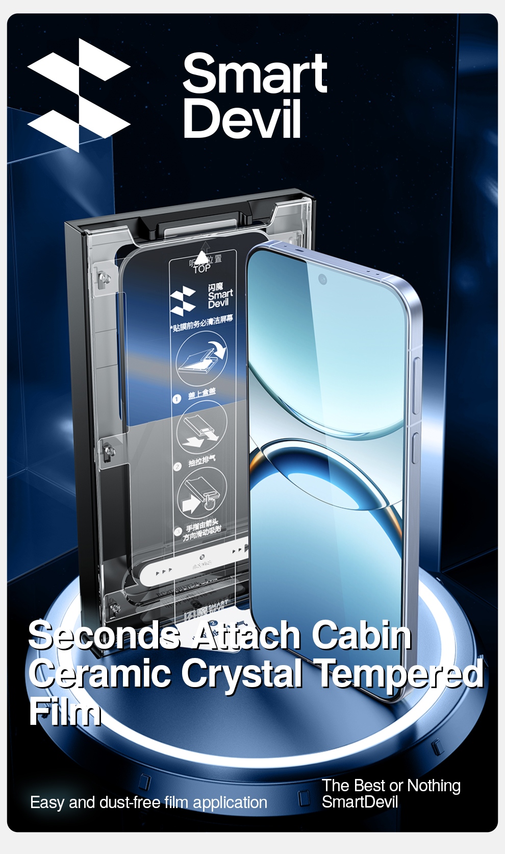 SmartDevil Quick Install 9D Tempered Glass For OPPO Find X8 Full Coverage HD Explosion-Proof ...