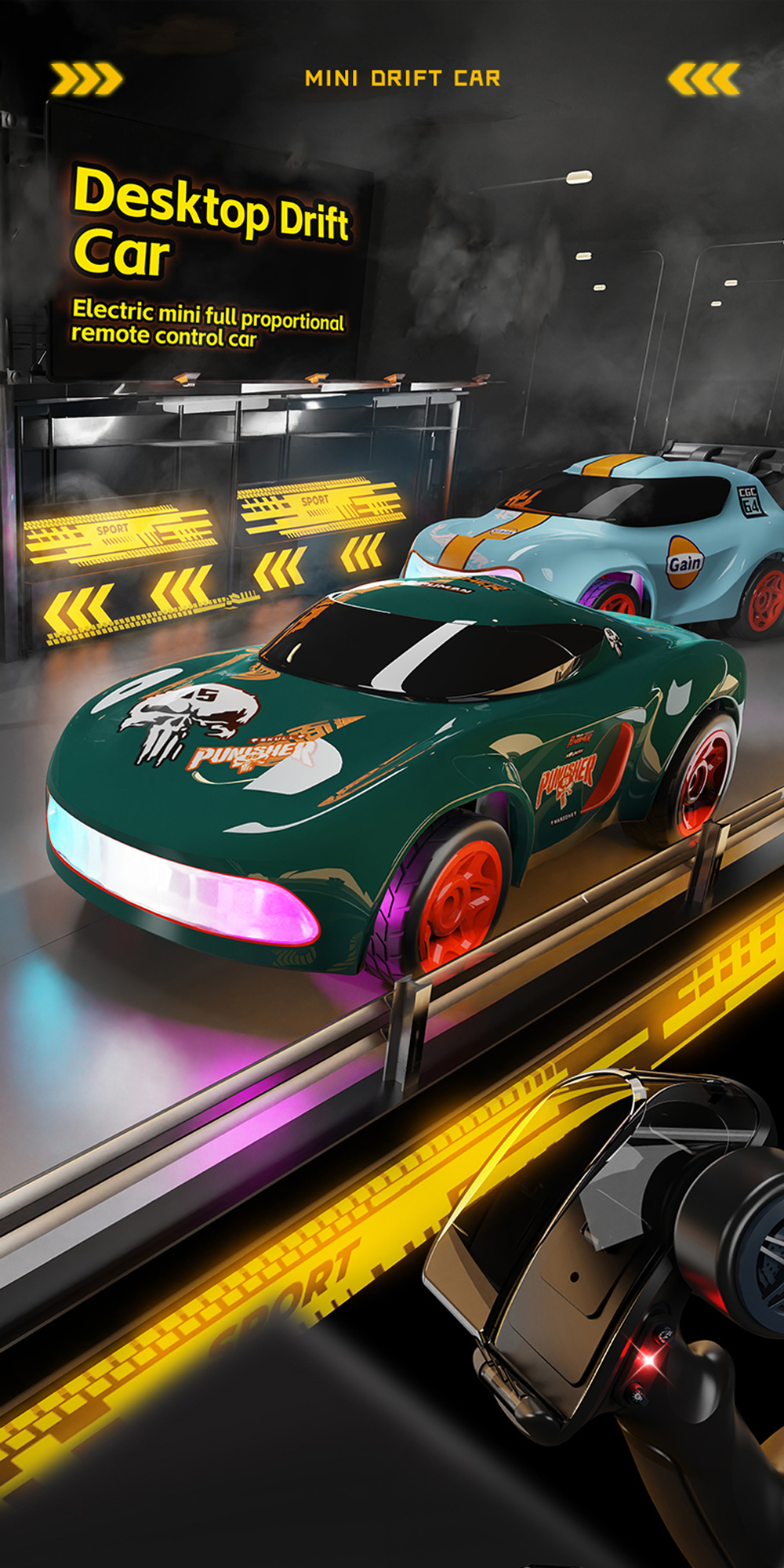 1/64 RC Desktop Mini Drift Car AE86 Model 4WD Full Proportional ...