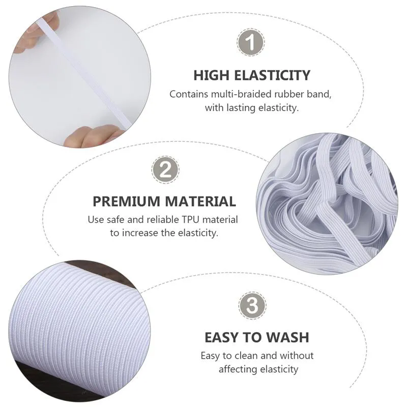 10 meters Elastic Bands Elastic Rope 3/6/8/10/12 mm Rubber Elastic Cord ...