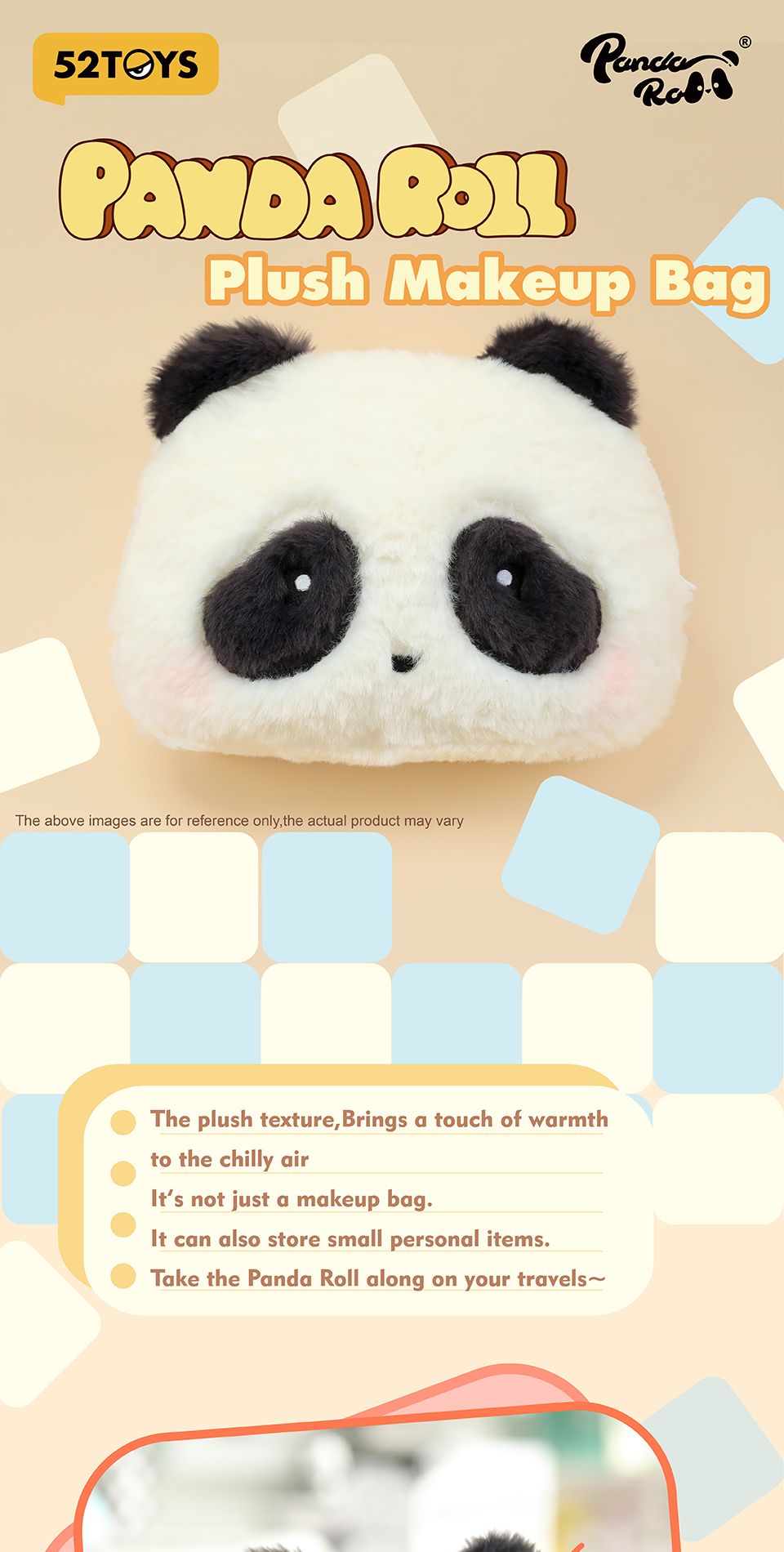 52TOYS Panda Roll Panda Roll Plush Makeup Bag | Shopee Singapore