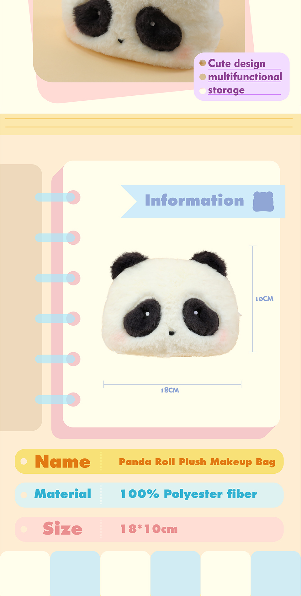 52TOYS Panda Roll Panda Roll Plush Makeup Bag | Shopee Singapore