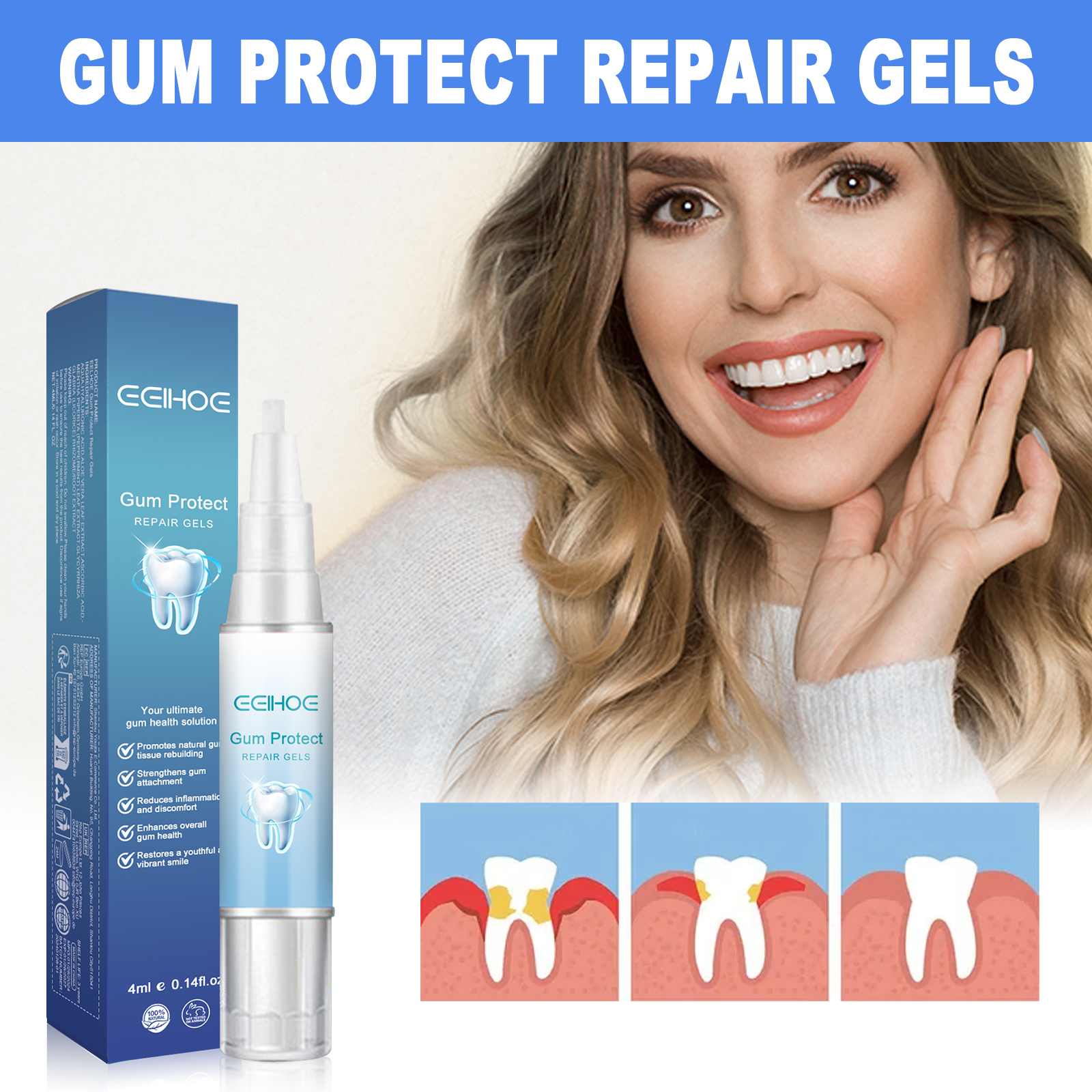 Gum Instant Soothing Gel gum repair therapy gel Receding Gums ...