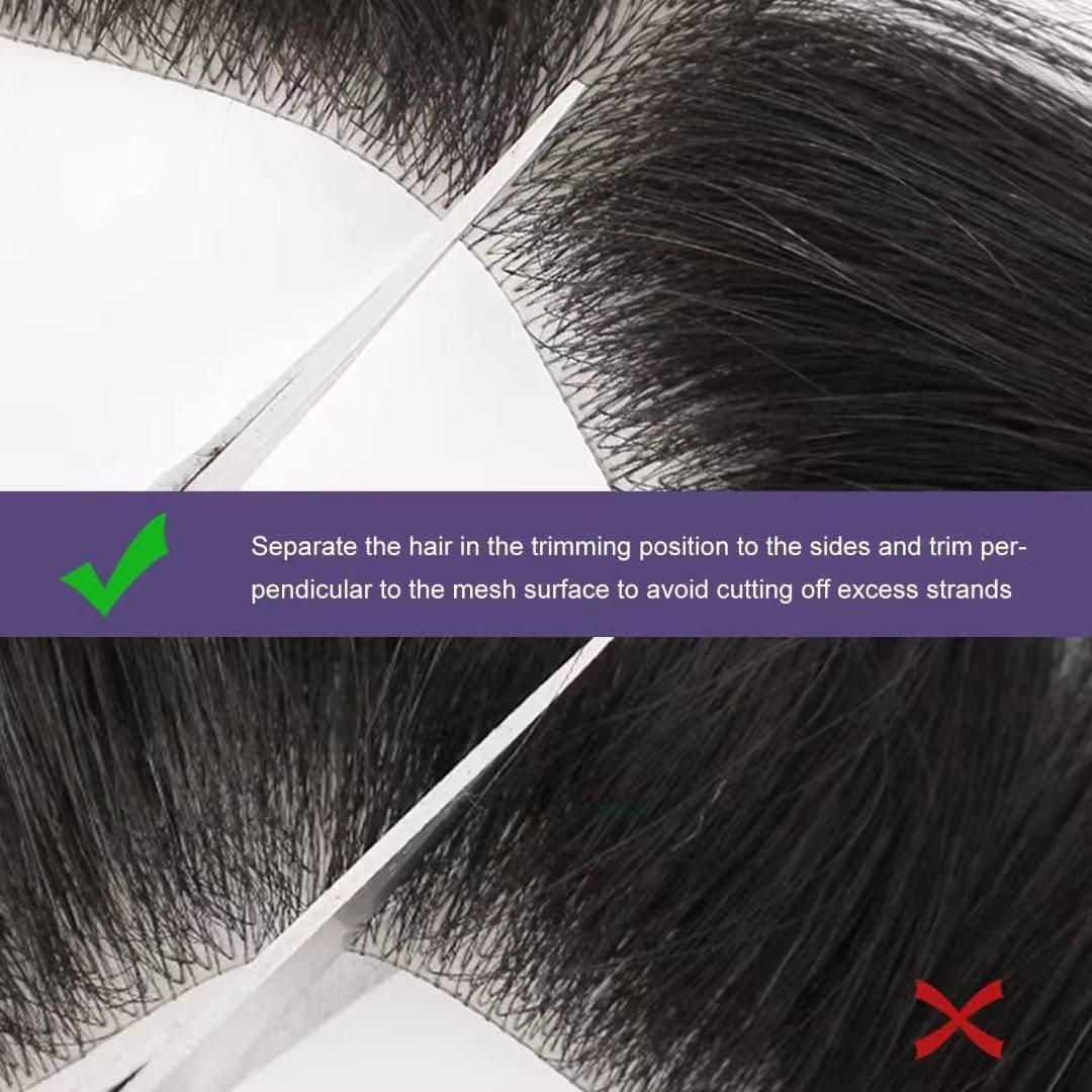 Wigs men's and women's real hair patches bald hairline no trace high ...
