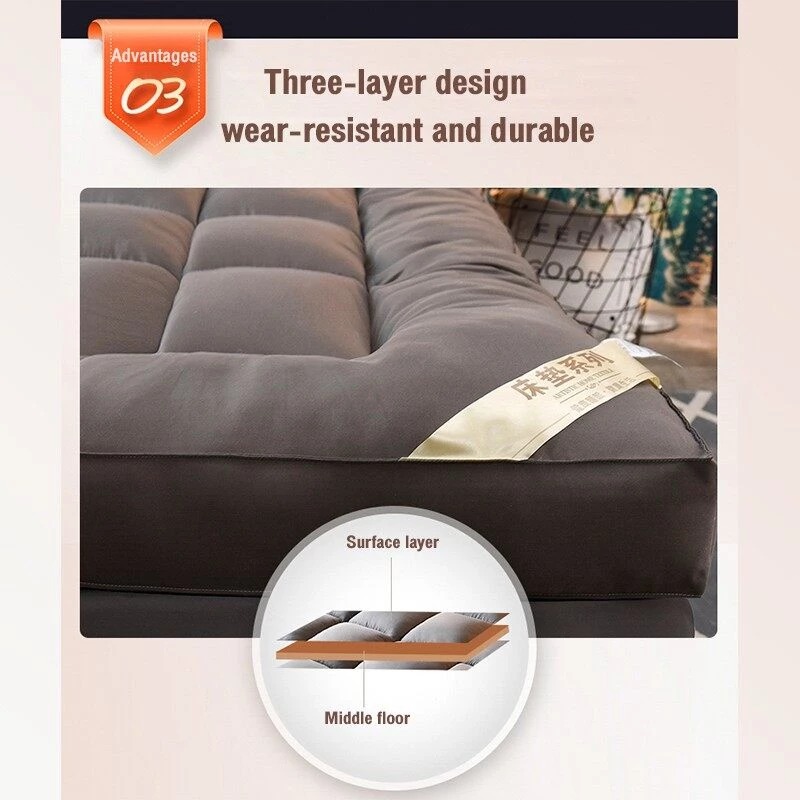 【SG STOCK】Mattress topper Velvet Bed Foldable 12cm Thick Tatami Topper ...