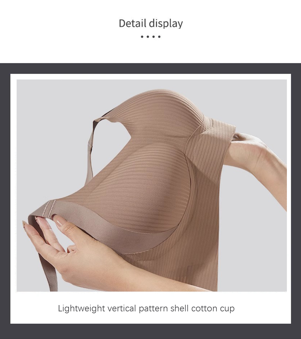 Plus Size Women's Bra Seamless Push-Up Wireless M-3XL Adjustable ...