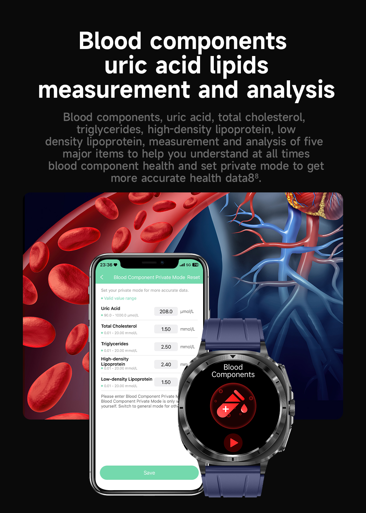 2025 New AI Medical Diagnosis Blood Lipids Uric Acid HRV Monitor Smart ...