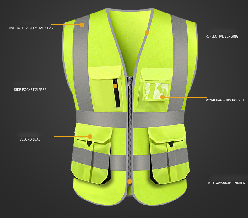 Hi Vis Reflective Safety Vests for Men High Visibility Vest with ...