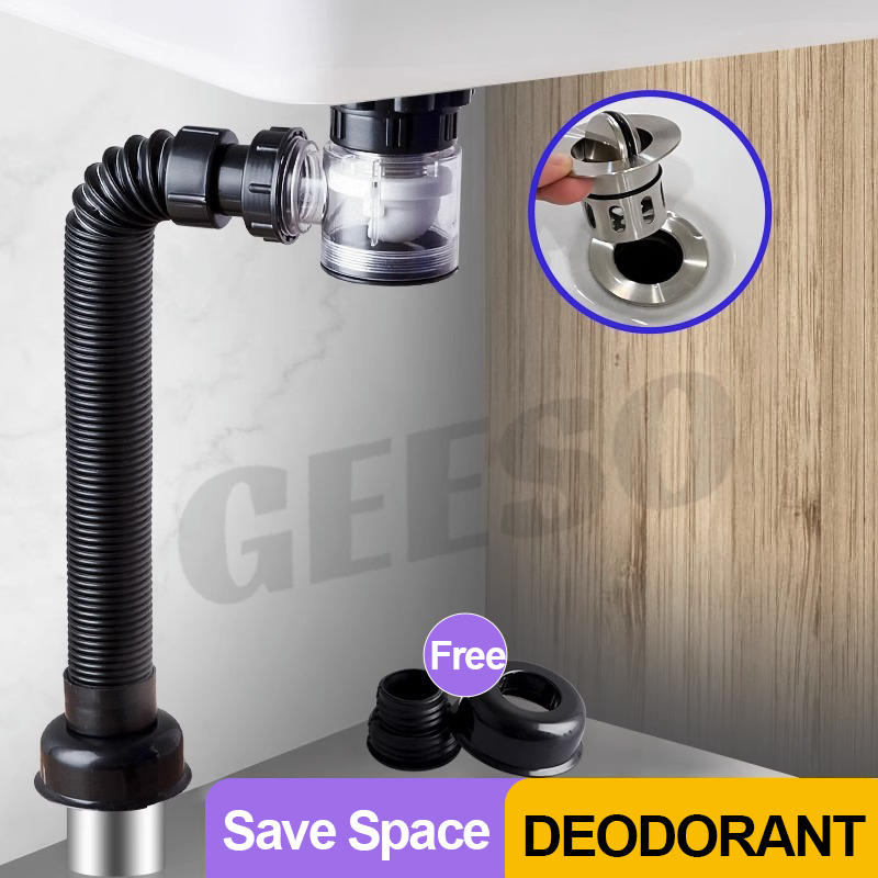 GEESO Flexible Drainage Outlet Pipe For Kitchen Bathroom Vanity ...