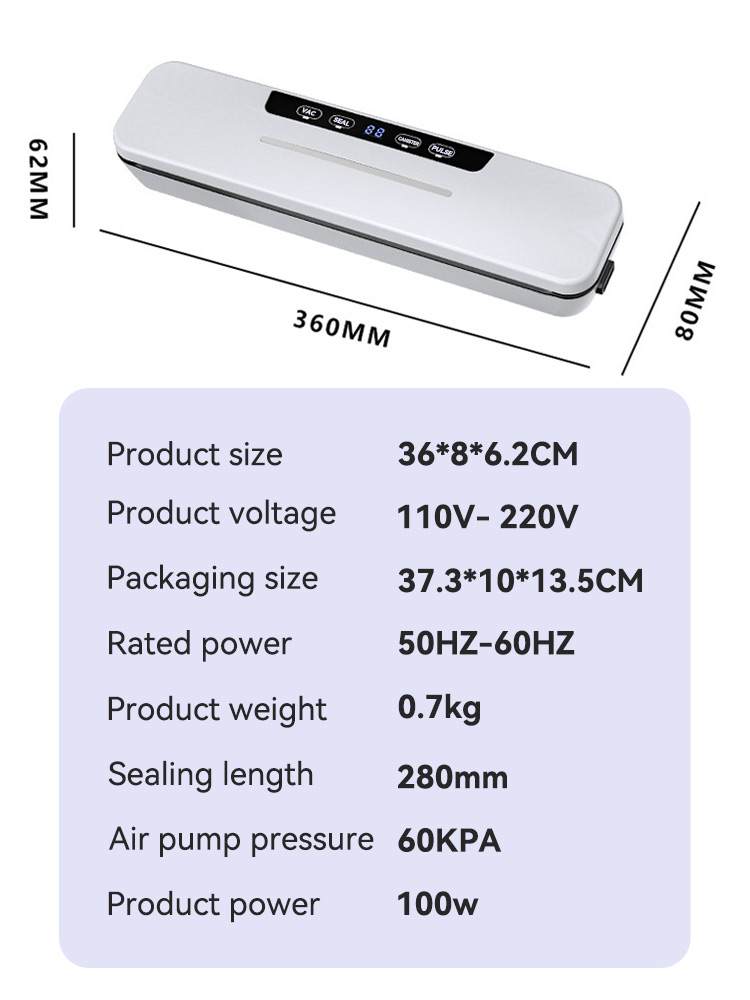 Food Vacuum Sealer Machine with Vacuum Sealer Bag for Food Heat Sealer ...