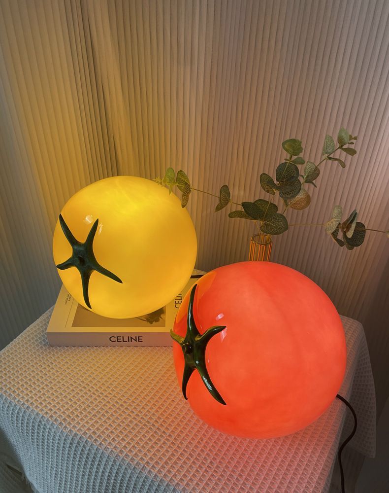 Creative Glass Tomatoes Night Light Bedroom Bedside Atmosphere Light ...
