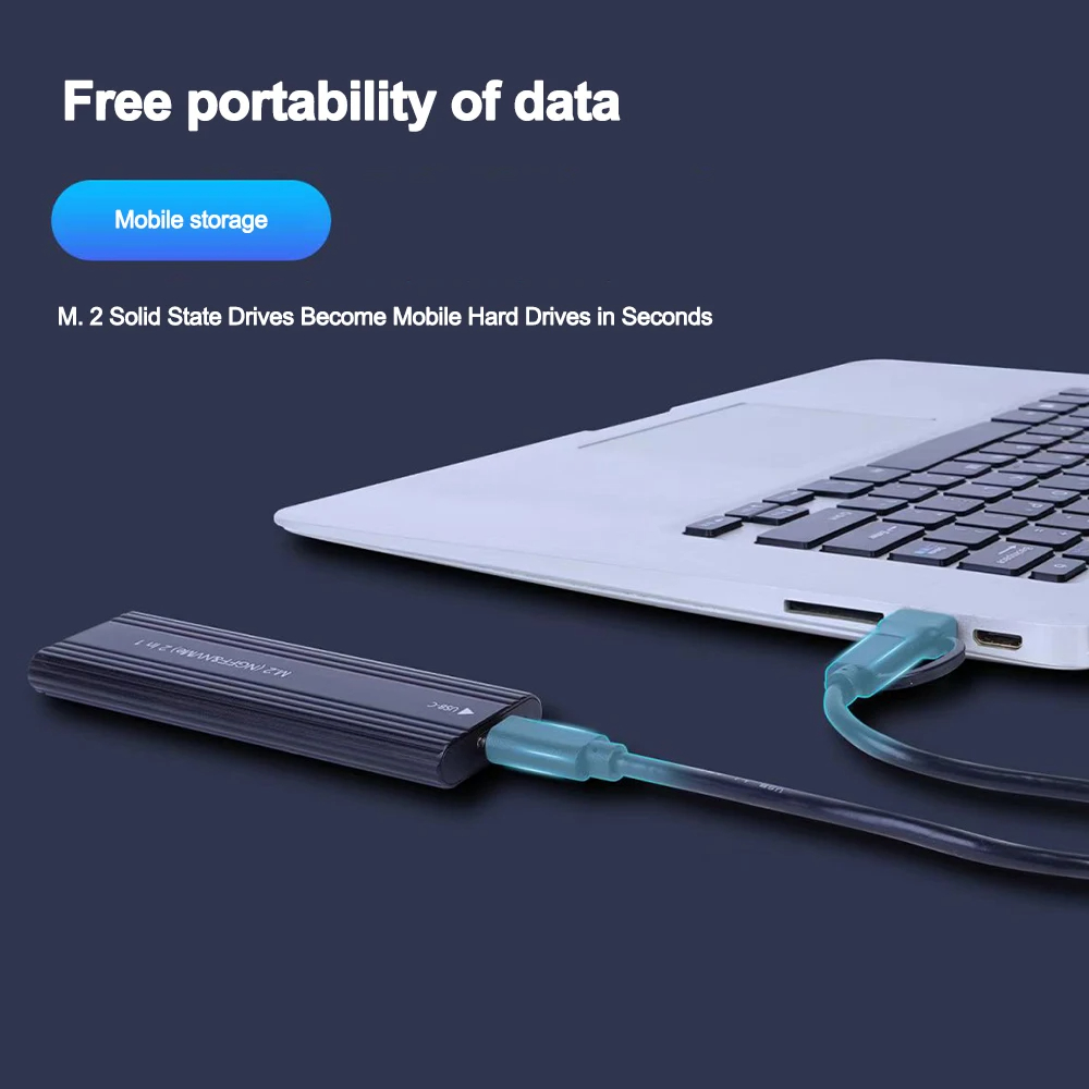 10Gbps M2 SSD Case NVME SATA Dual Protocol M.2 to USB Type-C SSD ...