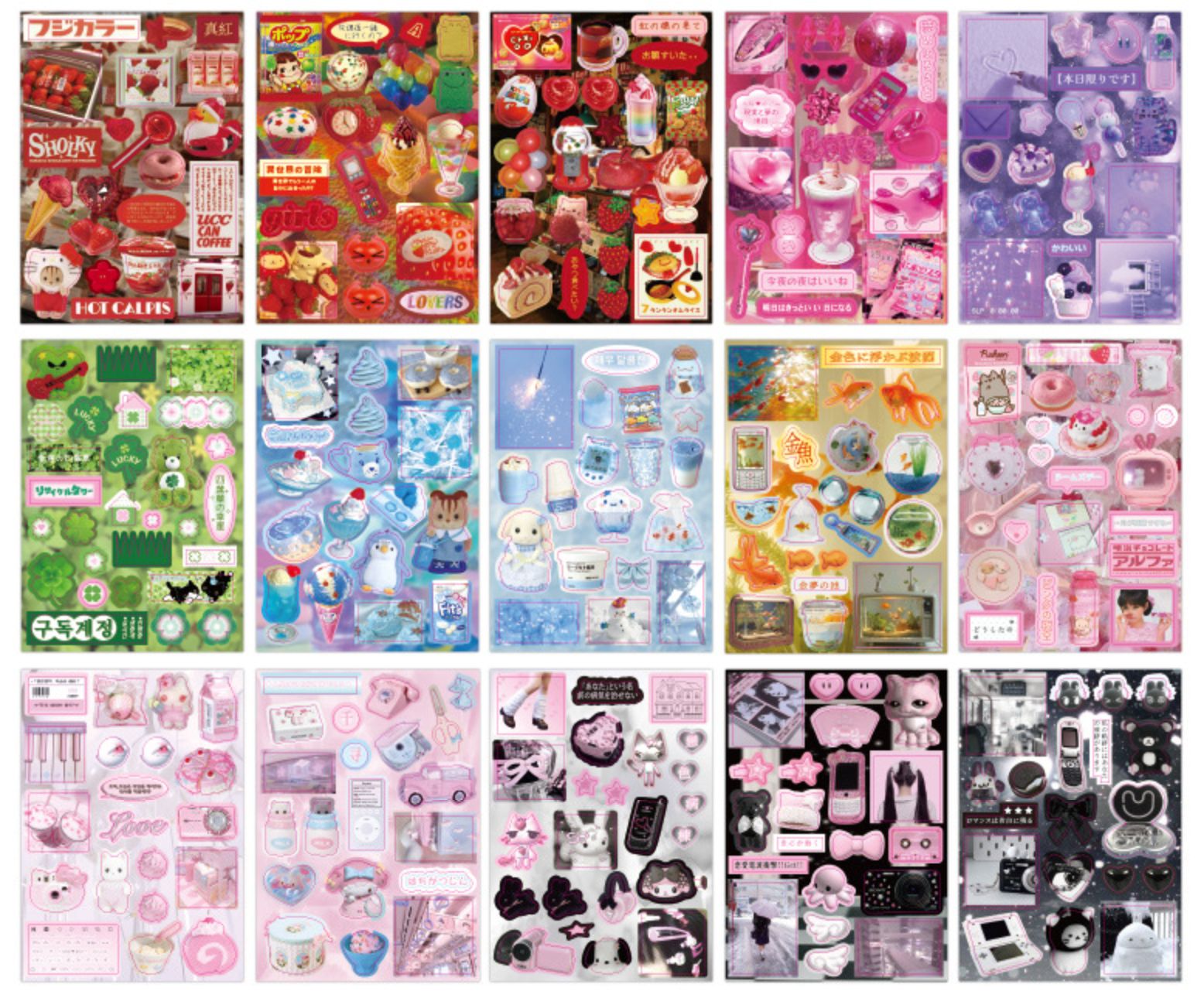 Ohaya | Ancient Bear Sticker Book Food Goldfish Sparkling Sticker Book diy Handbook Material ...