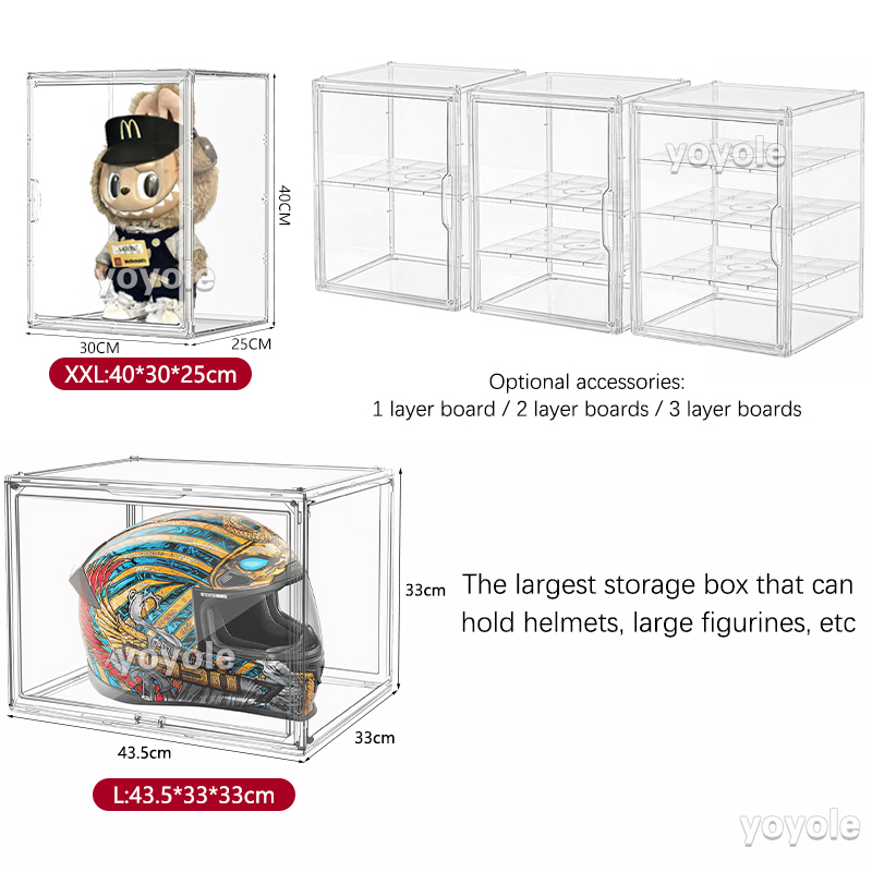 Helmet Storage Box Labubu Display Box Acrylic Display Box Figurines ...