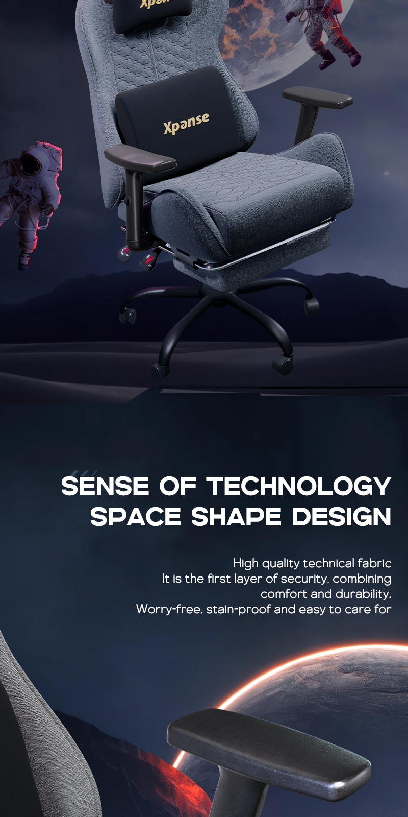 Xpanse Xcelon Gaming Office Ergonomic Computer Chair 135° Recliner Arm ...