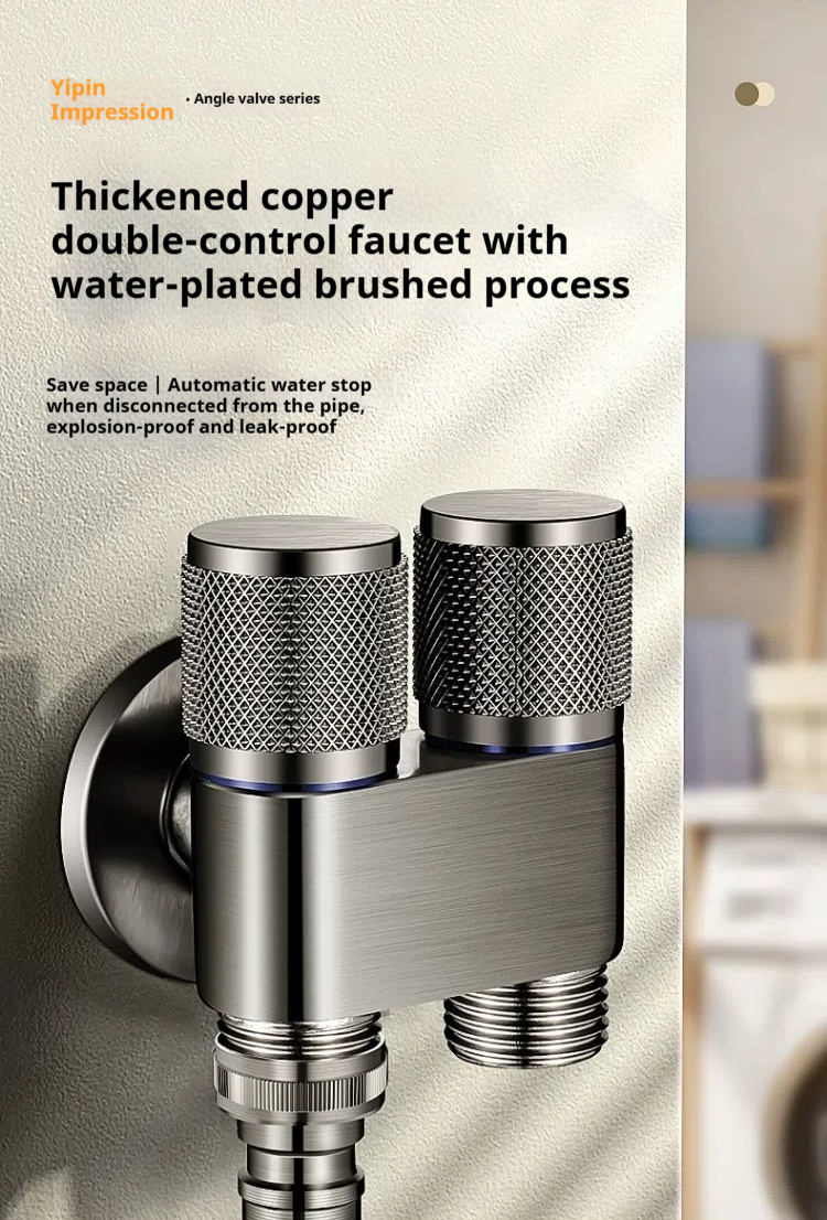Double control two way Angle valve bathroom toilet washing machine ...
