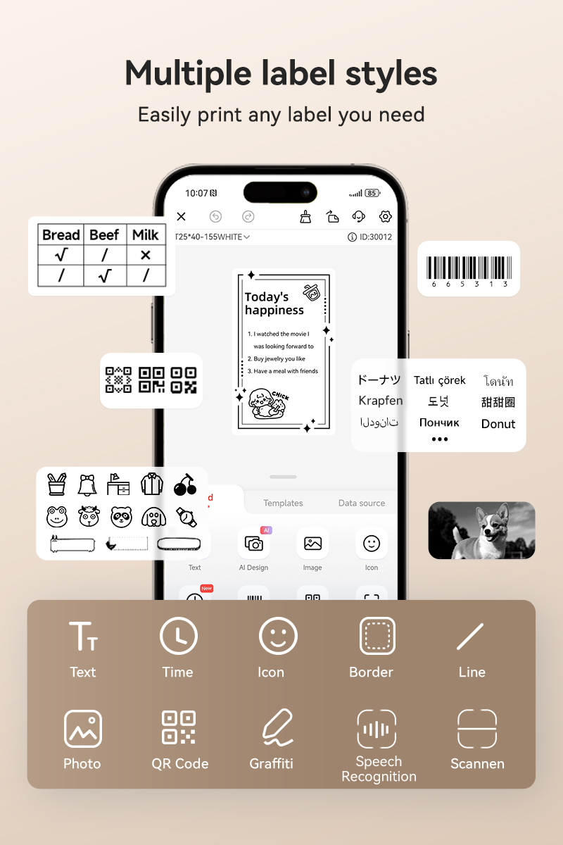 Niimbot D101 Large Size Label Printer Thermal Label Maker, For Home ...