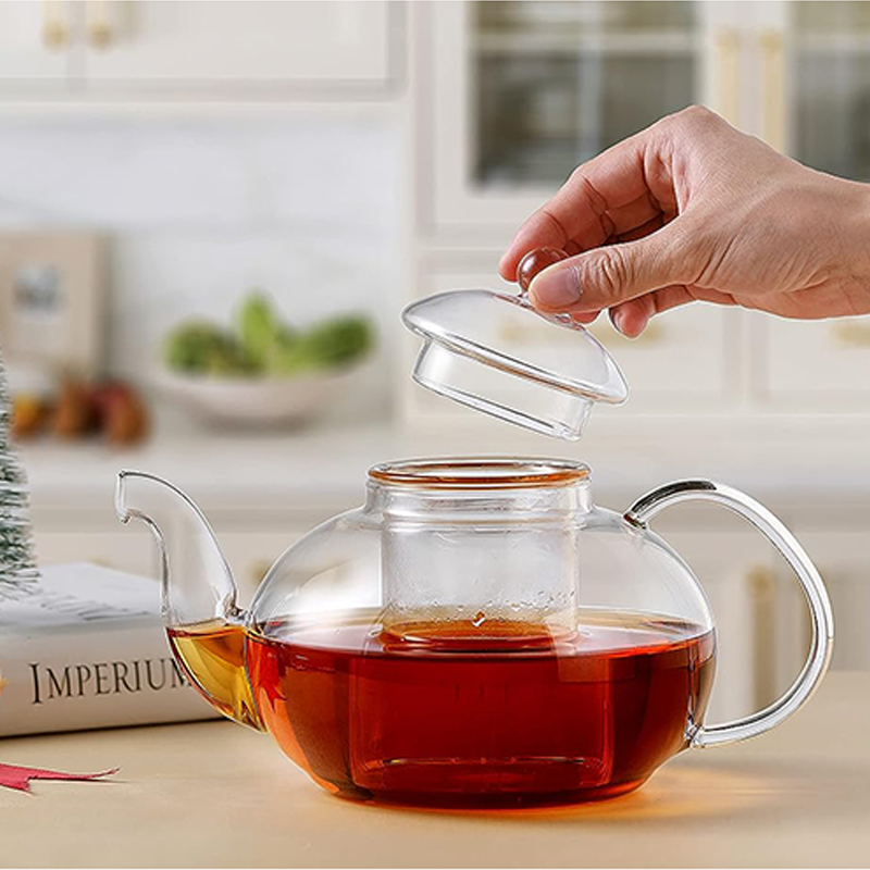 400-1000ml Clear Teapot With Removable Infuser Glass Teapot Stovetop ...