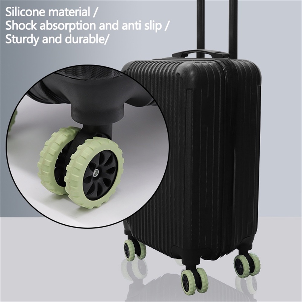 8pcs High Quality Thickened Silicone Luggage Suitcase Wheel Protection ...