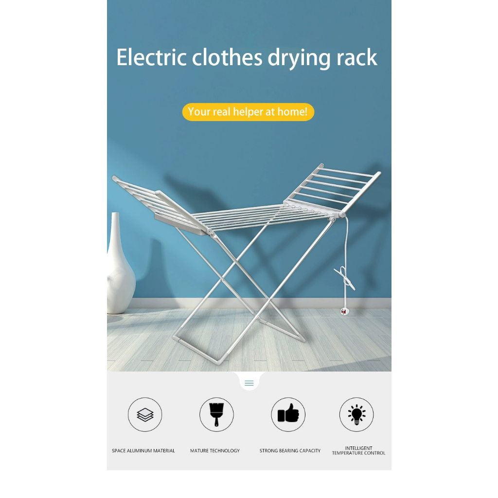 [SG Stock]Smart Laundry Rack Heated Drying Rack Indoor Clothes Drying ...