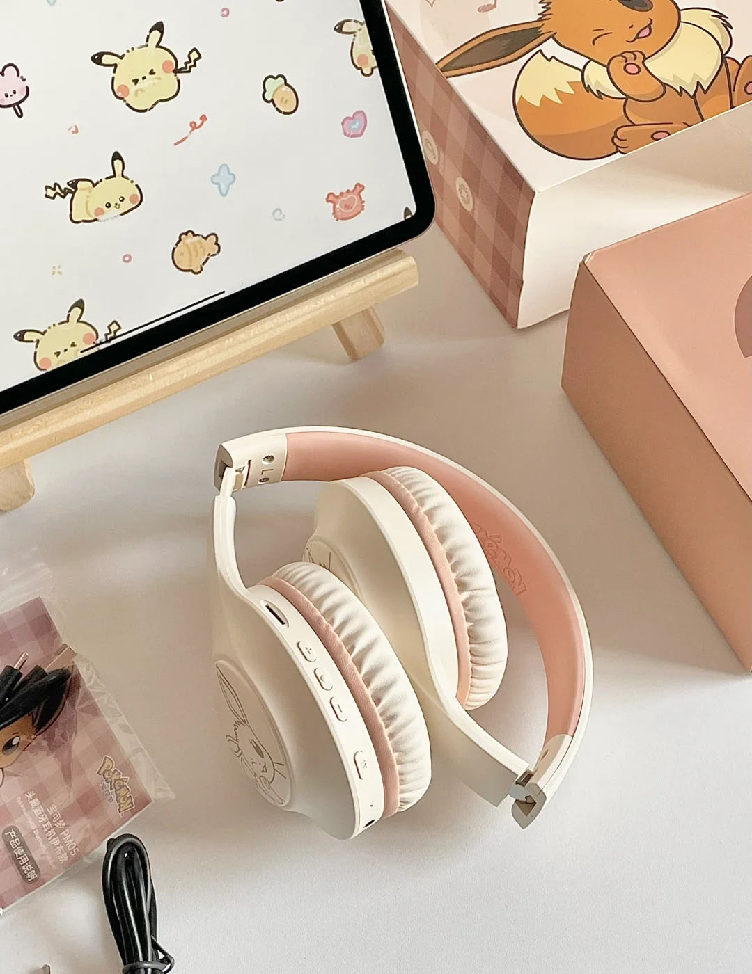 Pokemon PM05 Bluetooth 5.4 Wireless Headphones With LED Eevee HiFi ...