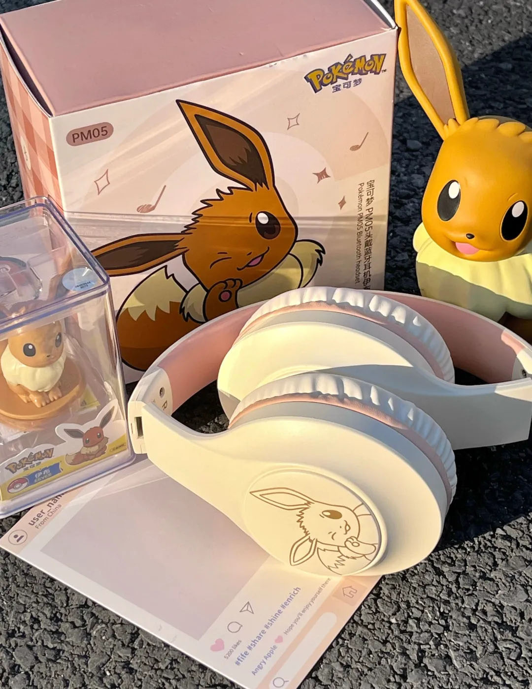 Pokemon PM05 Bluetooth 5.4 Wireless Headphones With LED Eevee HiFi ...