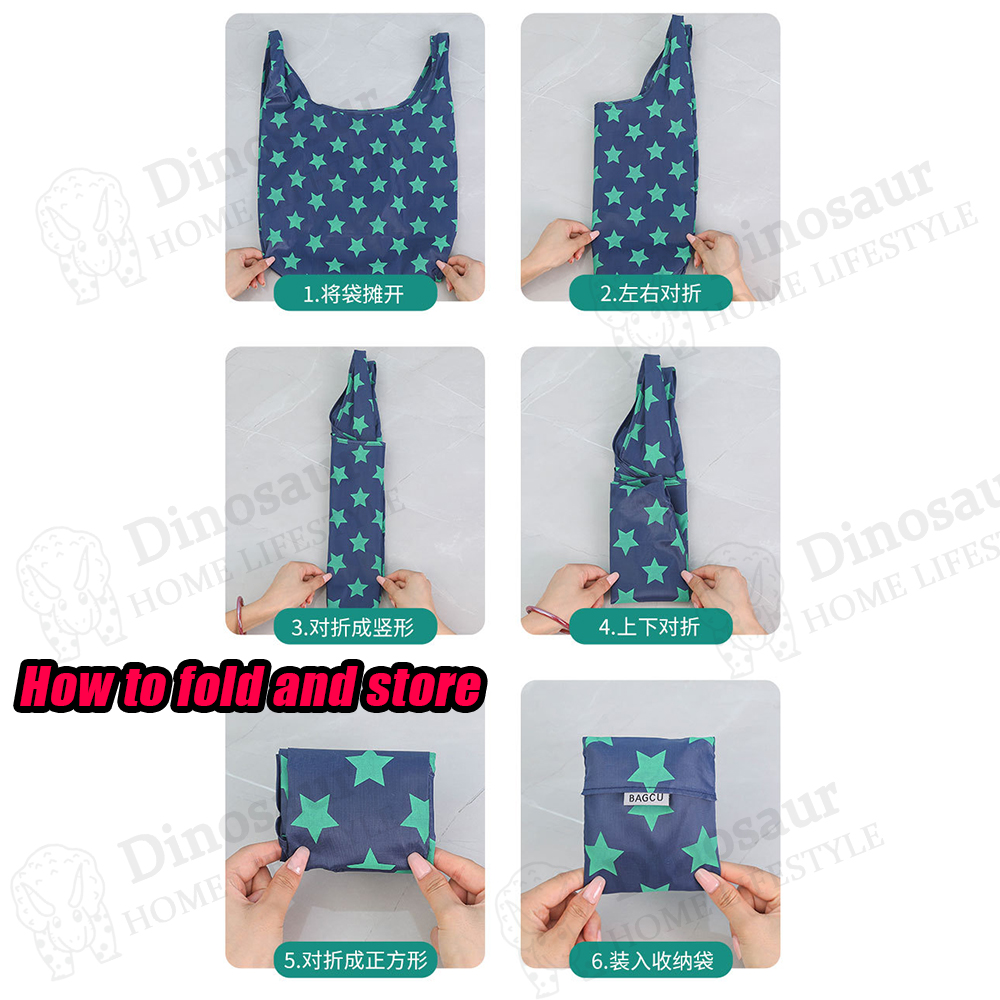 🇸🇬 ReadyStock - Recycle Foldable Shopping Bag Eco-Friendly Tote Travel ...