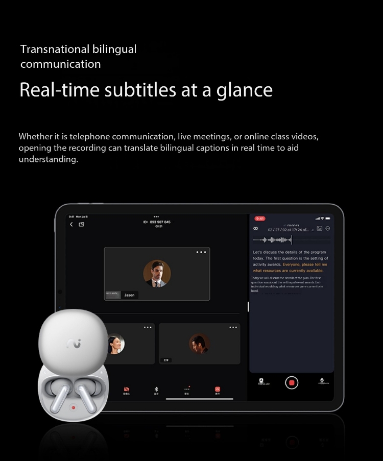 Iflytek Iflybuds Pro2 AI Conference headphone Pro2 Recording real-time ...