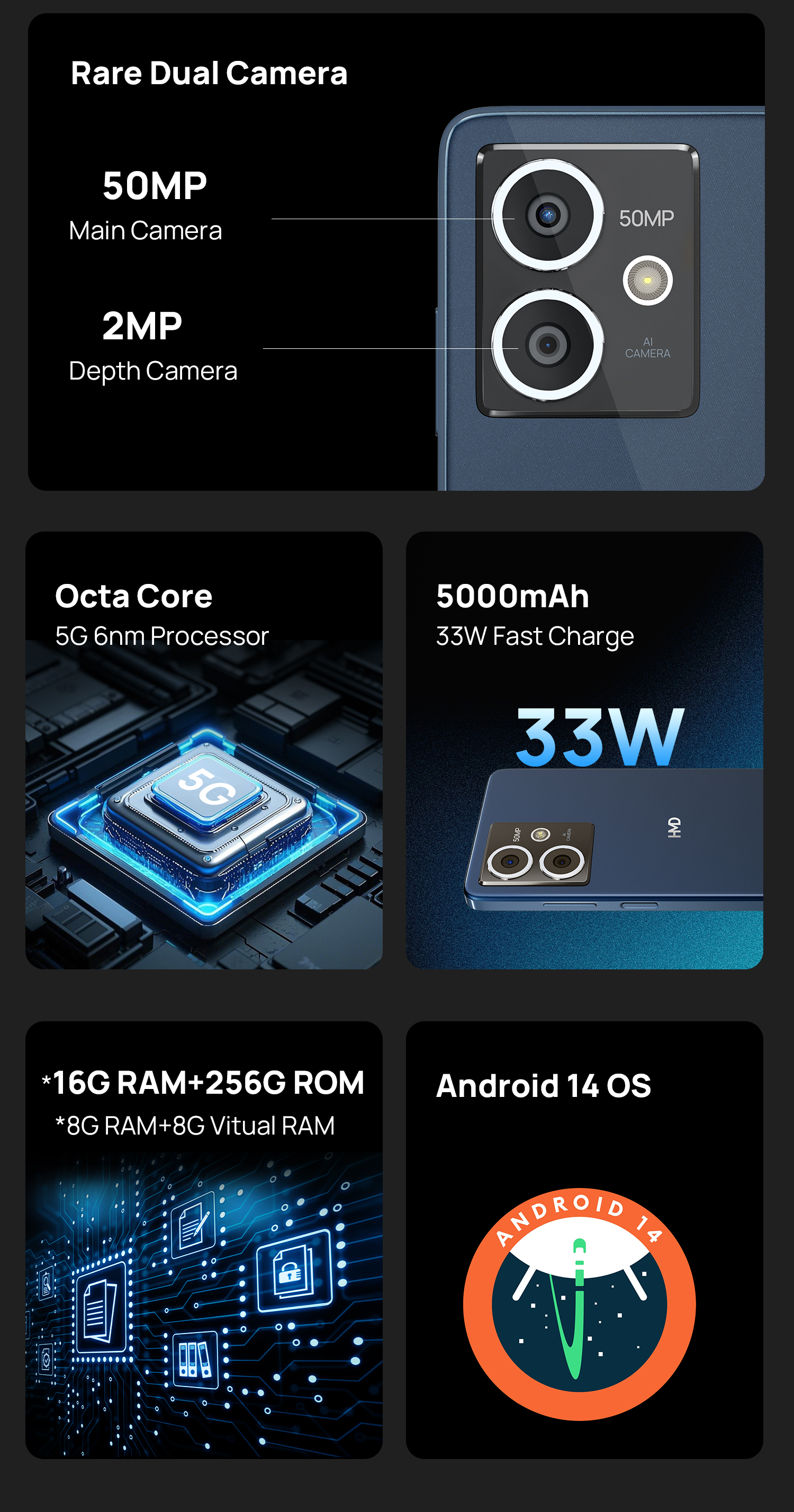 HMD Crest 5G 50MP Selfie 6.67‘’ OLED Screen 33W Fast Charging & HMD Smartphone Pulse Pro Android ...