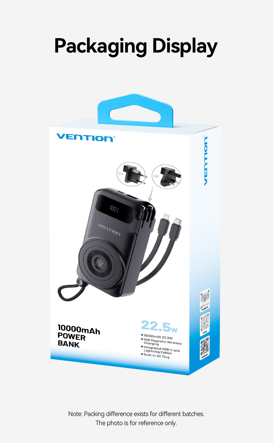 Vention 10000mAh Powerbank 15W Wireless Charging High-Speed Built-in ...