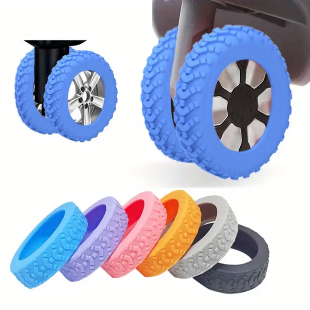 8PCS Silicone Luggage Suitcase Wheel Protection Cover Noise Reduction ...