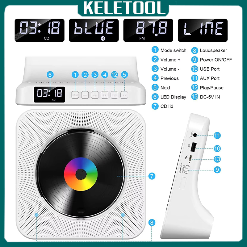 Portable Bluetooth Cd Player Radio Dvd Player Mp3 Player Cassette ...