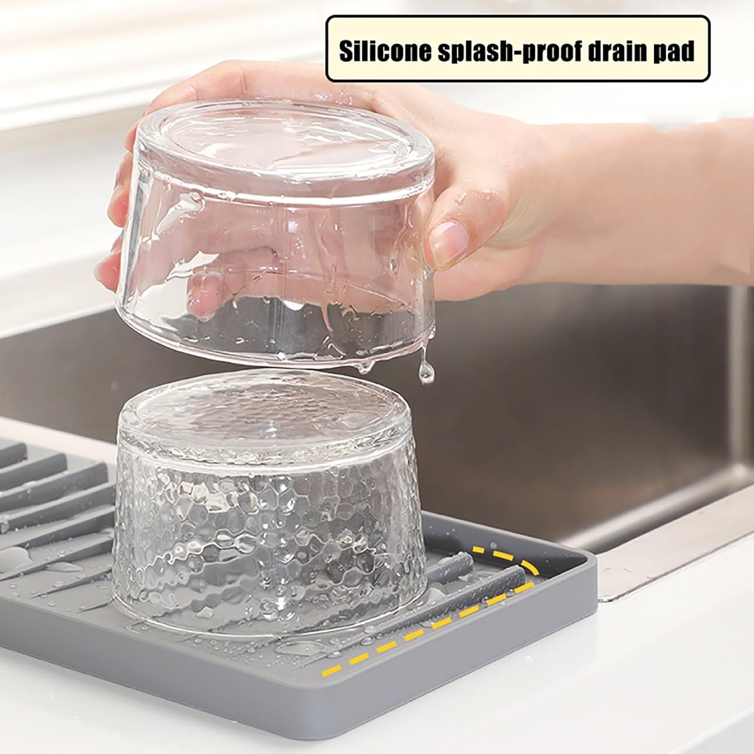 Foldable Edge Slope Drain Mat, Narrow Edge Sink Diversion and Drainage ...