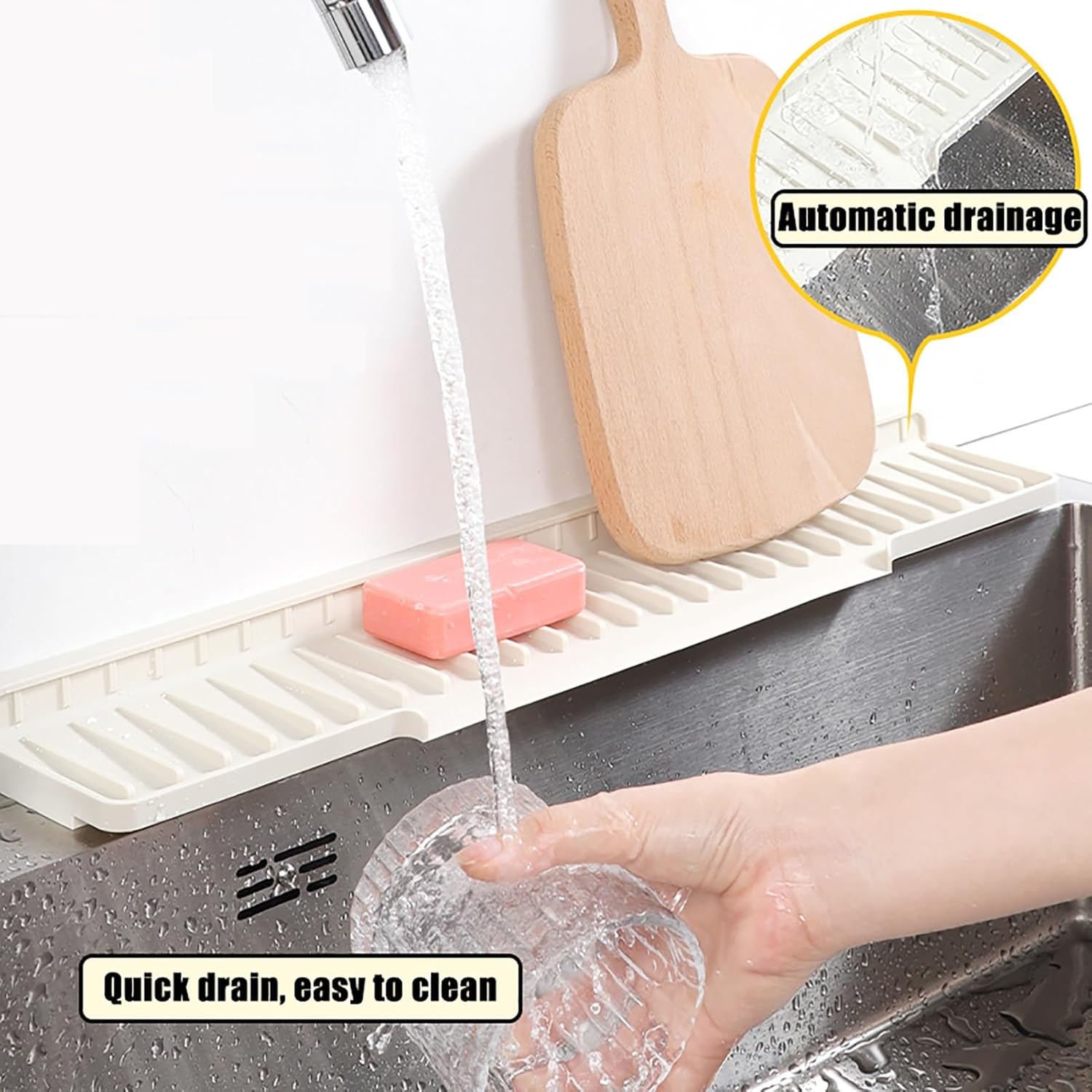 Foldable Edge Slope Drain Mat, Narrow Edge Sink Diversion and Drainage ...