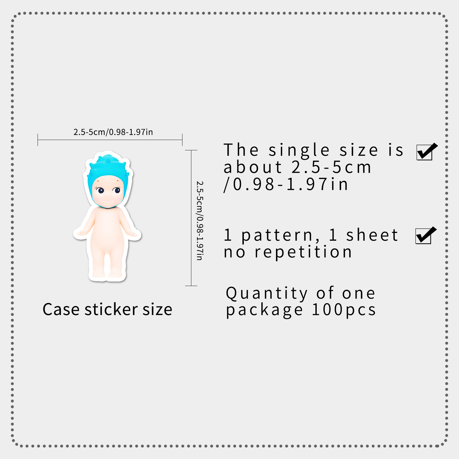 100PCS Sonny Angle Stickers Cute Cartoon Angel Doll Decor Skateboard ...