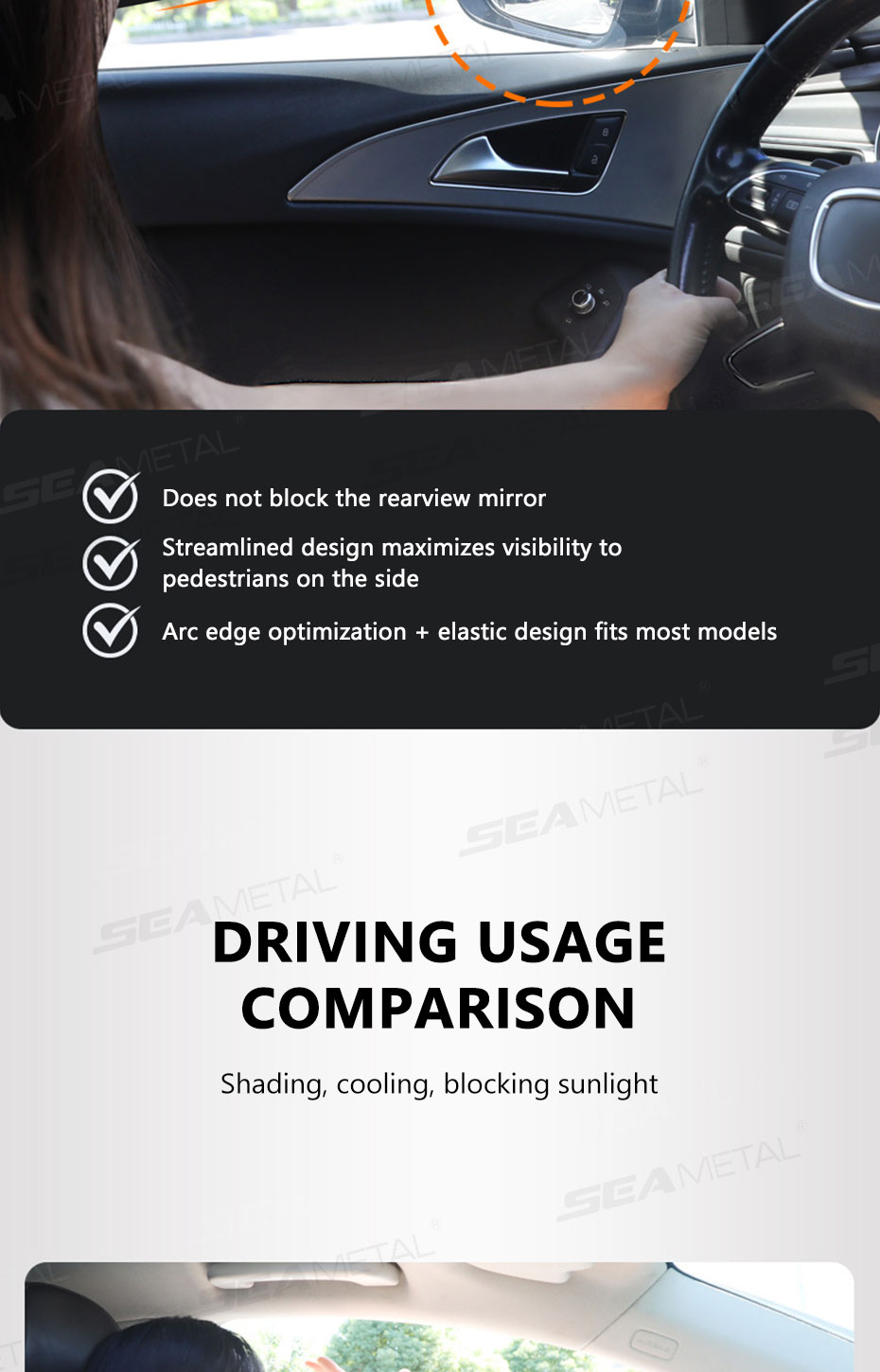 SEAMETAL Car Windshield Sunshade Car Side Window Insulation Adsorption ...