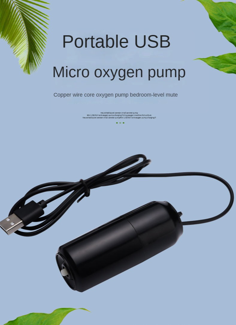 USB Rechargeable Aquarium Air Pump - Quiet Oxygen Pump with Sponge ...