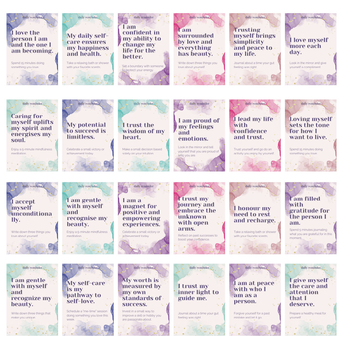 120Pcs, Positive Affirmation Cards, Mindfulness and Motivational Cards ...