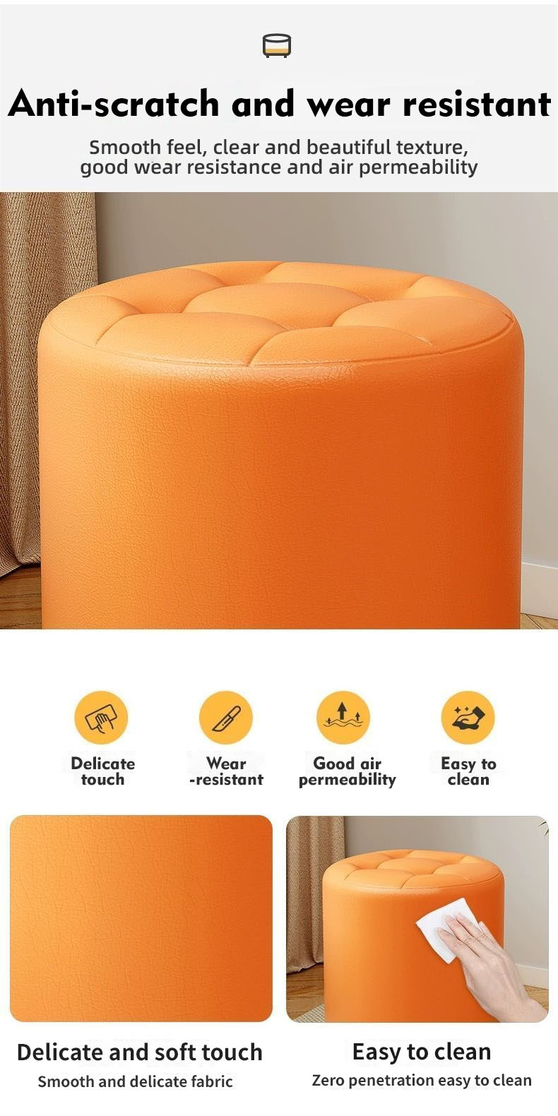 DY【SG Local Seller 】2025 Upgrade Modern Solid Wood Shoe Stool Anti-slip ...