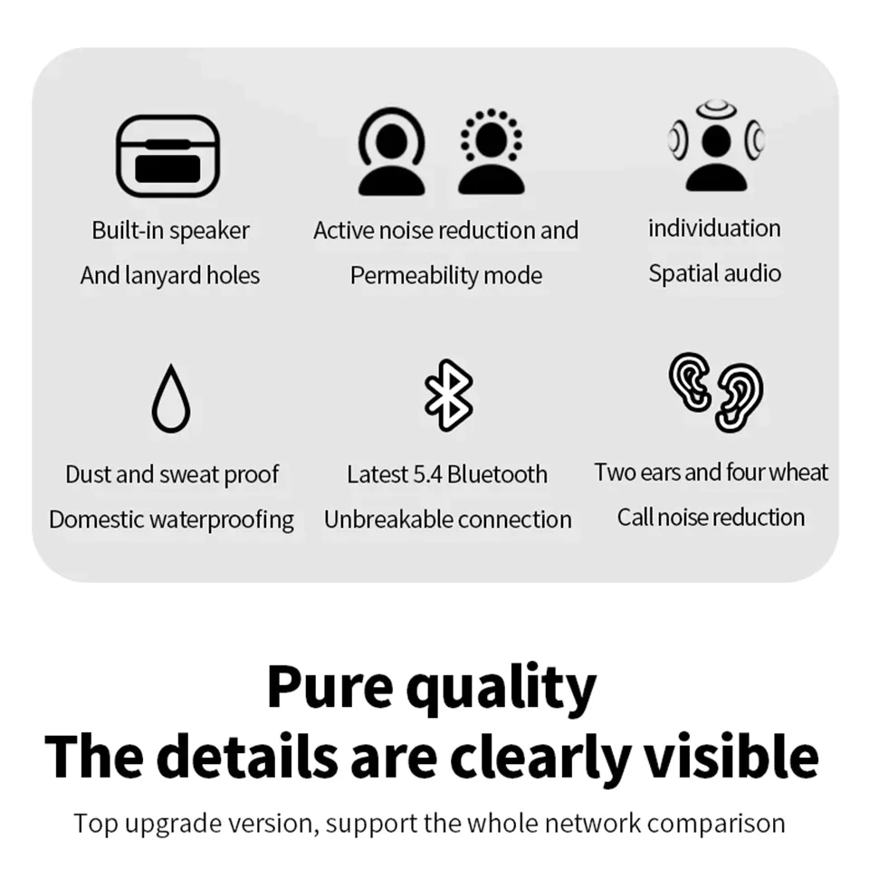 TWS Earbud A9 Pro Wireless Bluetooth Earphone ANC ENC Headset Noise ...