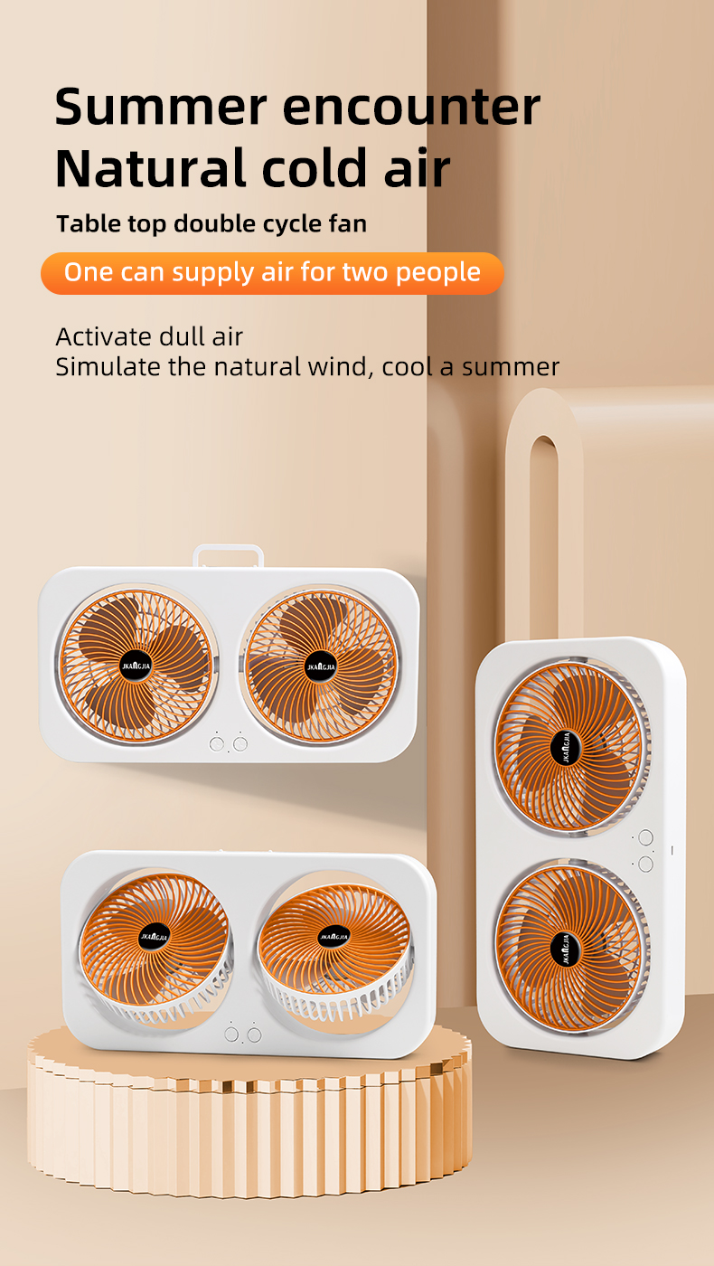 3600mah Double-Head Fan Quick Charge Super Cooling Adjustable C D ...