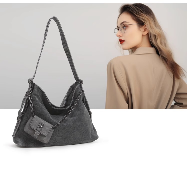 Caidre Bag Women 2025 New Style Denim Canvas Bag Commuter Tote Bag ...