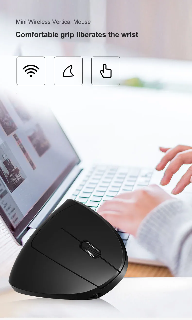 Dual-mode Vertical Mouse Wireless 2.4g Charging Capability Straight Up ...