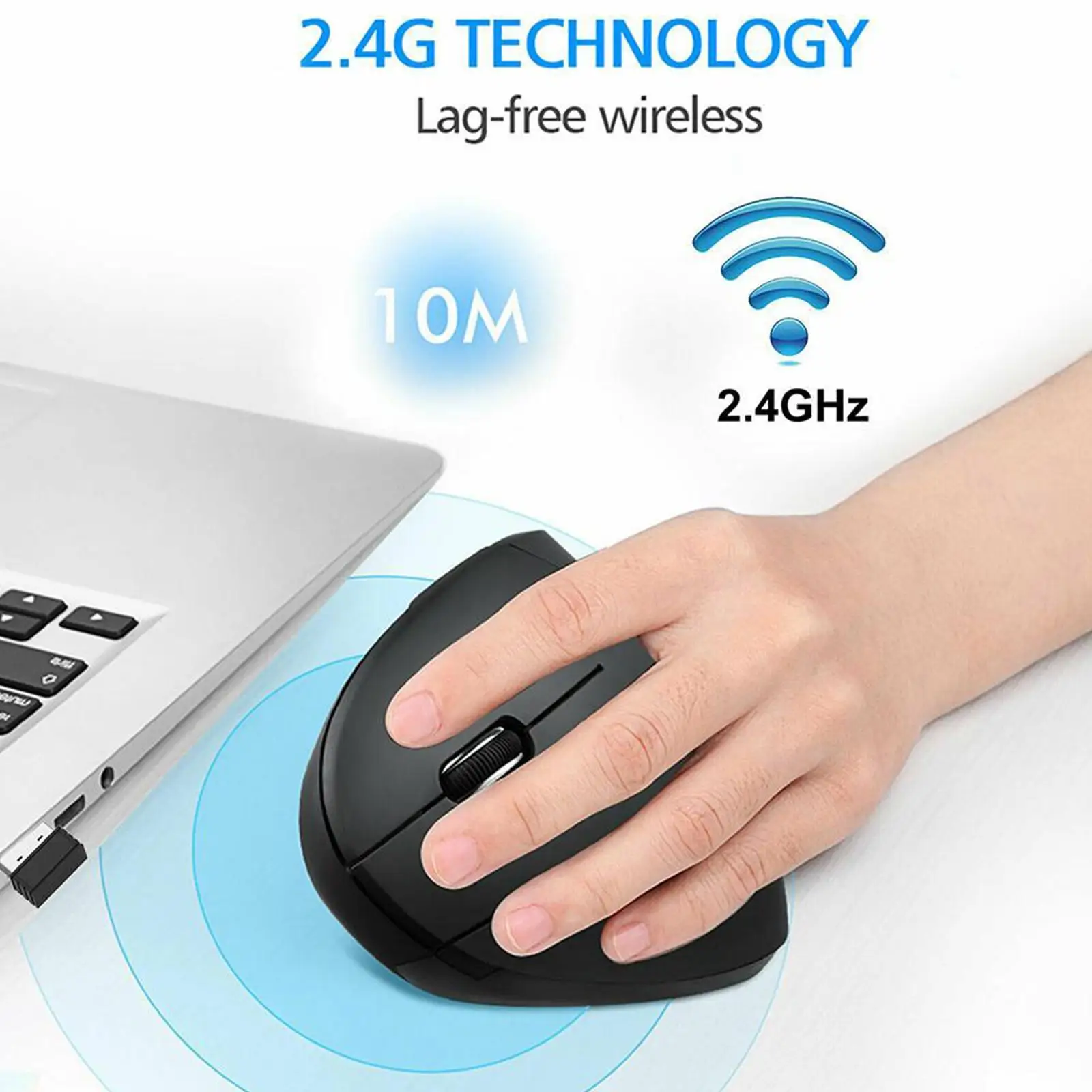 Dual-mode Vertical Mouse Wireless 2.4g Charging Capability Straight Up ...