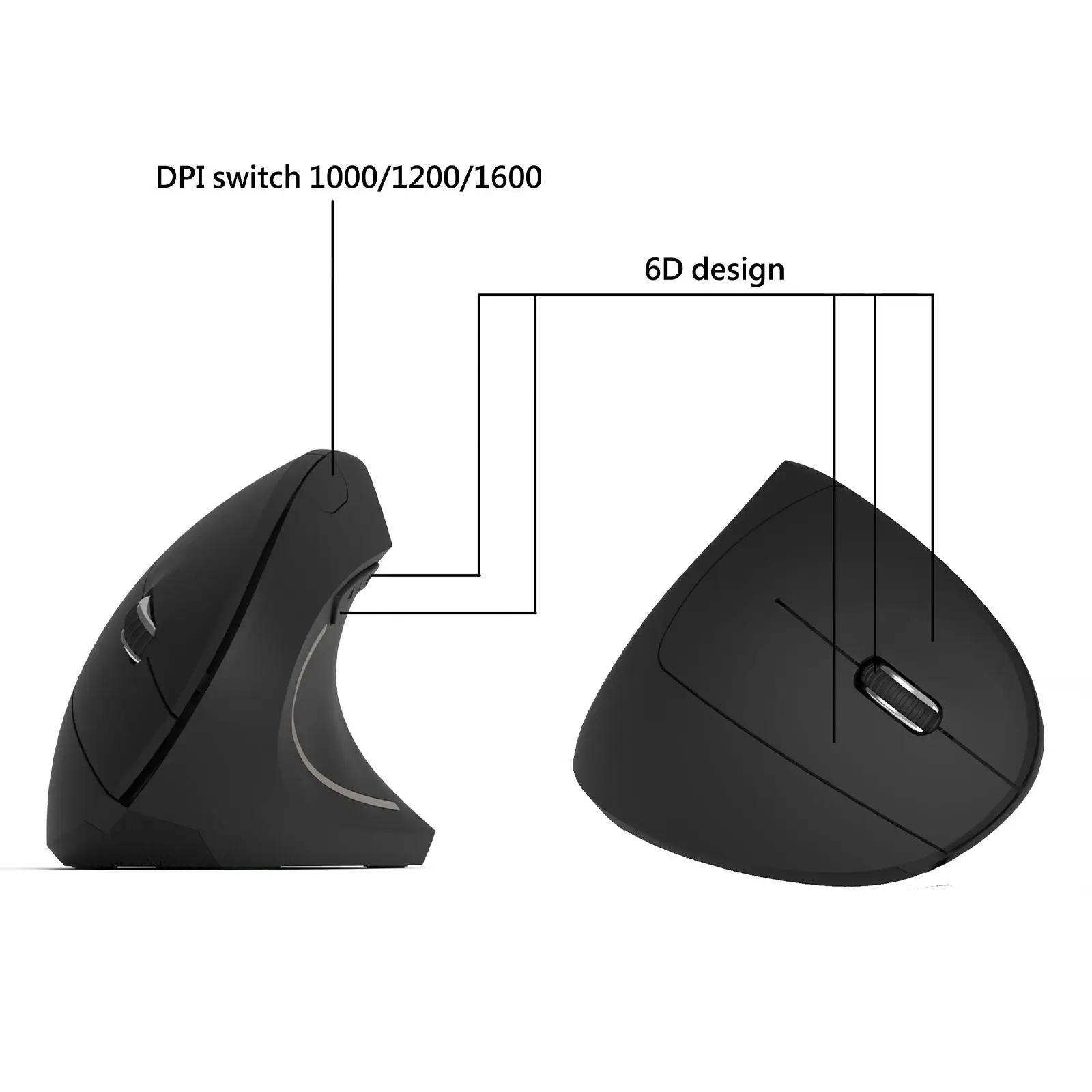 Dual-mode Vertical Mouse Wireless 2.4g Charging Capability Straight Up ...