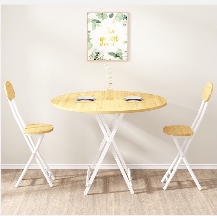Foldable Round Table Set Folding Dining Table Chair Indoor Outdoor ...