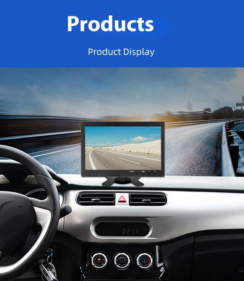 10.1" LCD HD Monitor Mini TV & Computer Display Color Screen 2 Channel ...